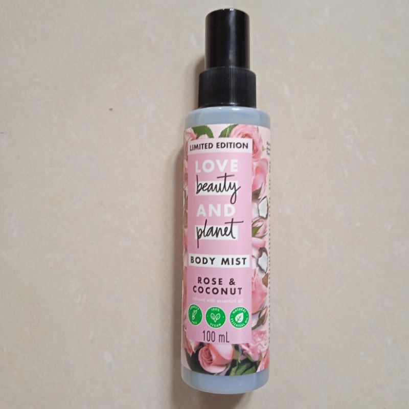 Jual (100 ml) LOVE beauty AND planet BODY MIST ROSE & COCONUT | Shopee ...