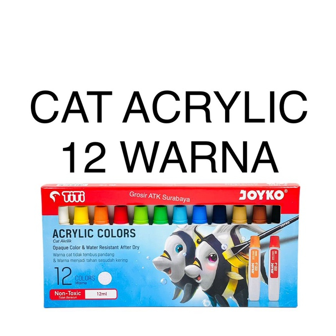 Jual Acrylic Color Colour / Cat Acrylic / Cat Akrilik Joyko TiTi 12 ...