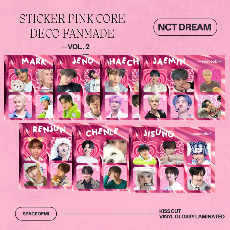 Jual [VOL.2] sticker nct dream photo sticker pink core deco fanmade ...