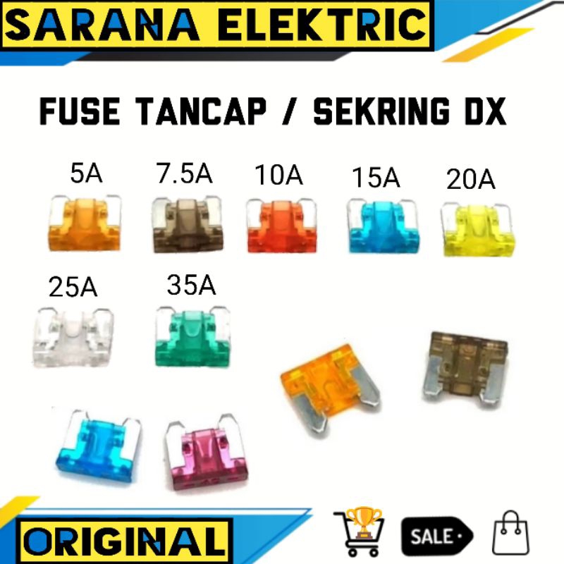 Jual FUSE DX MINI MICRO FLOSHER SEKRING BUNTUNG SEKERING TANCAP 5A 7.5A 10A 15A 20A 25A 30A ...