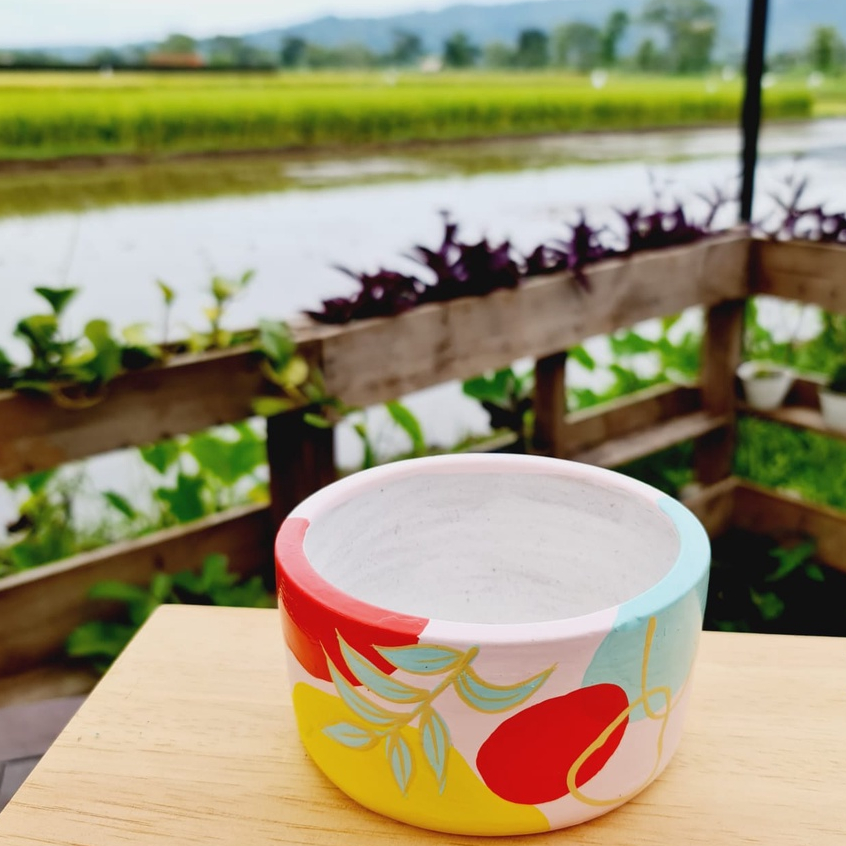 Jual Pot Lukis Diameter 12 cm x 6 cm l Pot Lukis Gerabah l Vas Tanah ...
