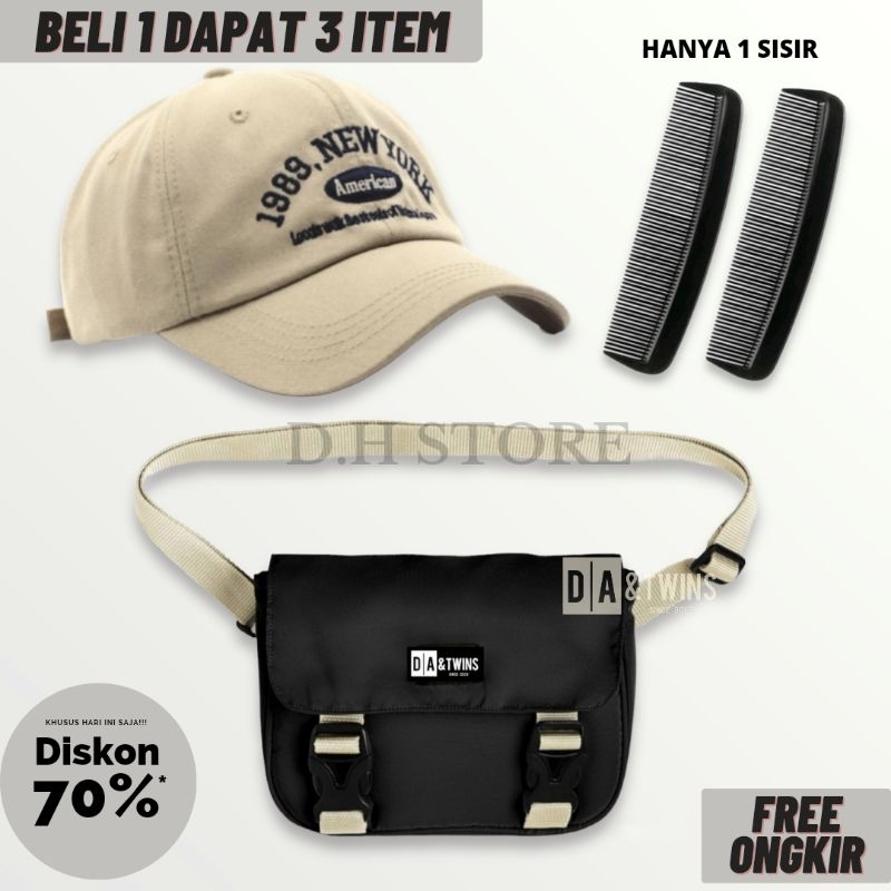 Jual New Arival 4 in 1,Tas Salempang pria,Paket Bundling 4 in 1 sling ...