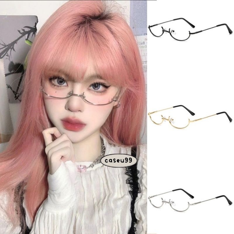 Jual kacamata setengah bingkai cosplay tanpa kaca/ half sunglasses non ...