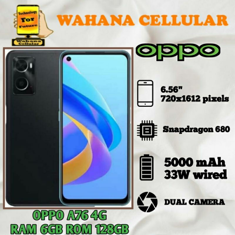 Jual HP OPPO A76 6/128 4G - OPPO A 76 RAM 6GB ROM 128GB GARANSI RESMI | Shopee Indonesia