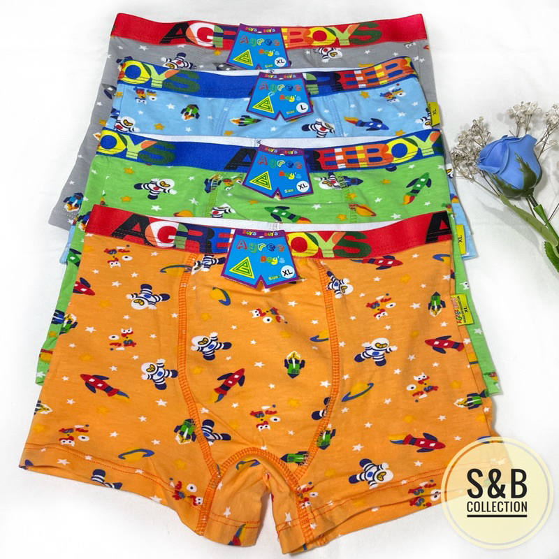 Jual [1/3 Pcs] Boxer Anak Laki Laki Cowo Merk Agree Kids 6168, Bahan ...