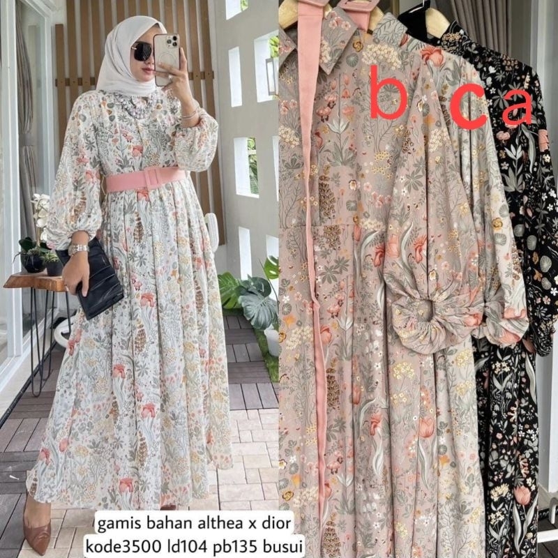 Jual Gamis Lengan Balon Motif Manis + Belt | Shopee Indonesia