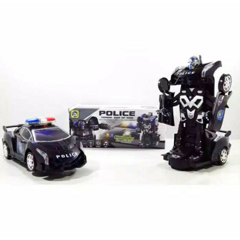 Jual Sukses - Mainan Anak Mobil Robot Police Hitam Venom - Mobil Polisi ...