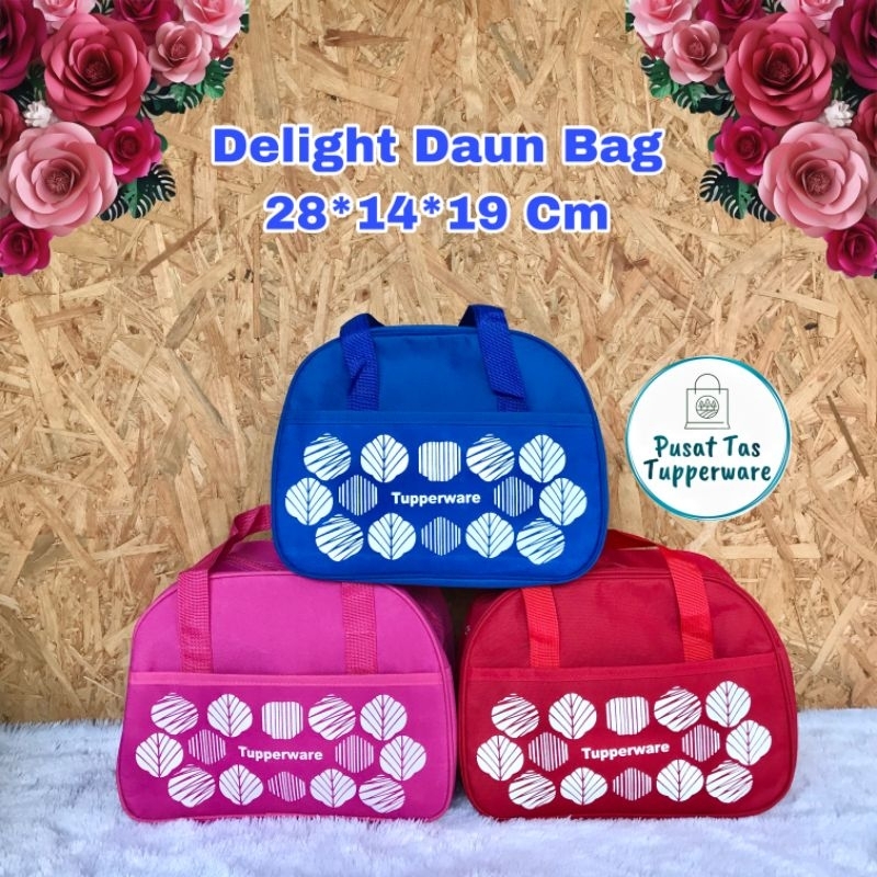 Jual Tas Delight Daun Tupperware/Tas Bekal Motif Daun Tupeprware(Zipper ...