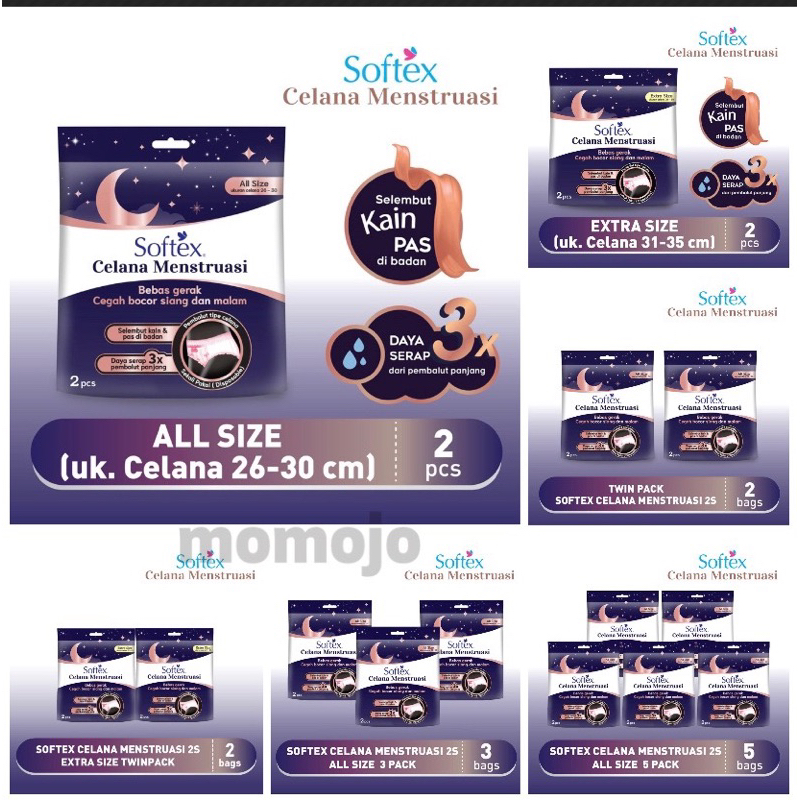 Jual SOFTEX Celana Menstruasi ALL Size | EXTRA SIZE | Shopee Indonesia