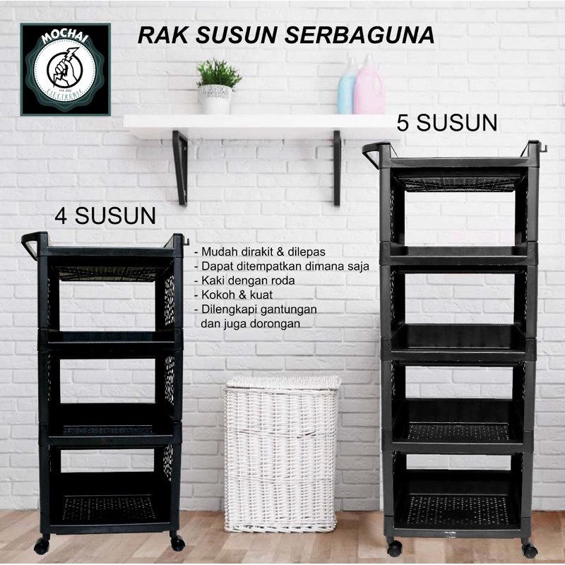 Jual Rak Susun Tingkat Plastik Serbaguna 4 susun/tingkat 5 susun ...
