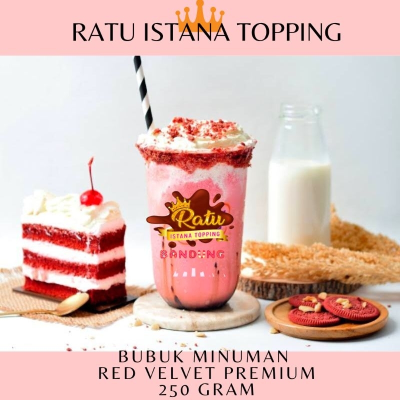 Jual RED VELVET PREMIUM POWDER 250 GRAM PLAIN TANPA GULA BUBUK MINUMAN ...