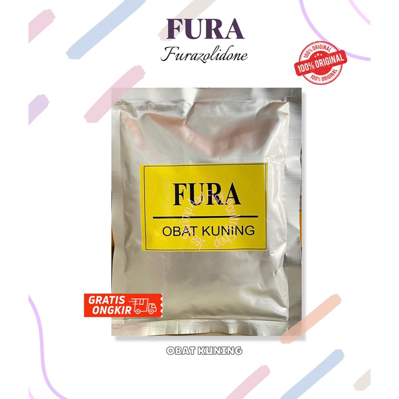 Jual FURA OBAT KUNING 100gr FURAZOLIDONE Furazolidone antibiotik ikan ...