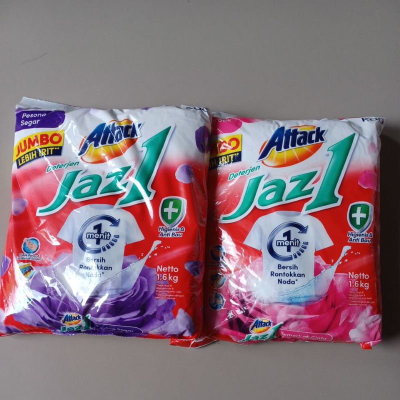 Jual Attack Jaz1 1,6 kg | Detergen Bubuk Jumbo Jazz 1 | Sabun Cuci Baju ...