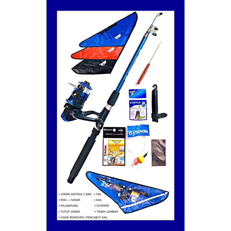 Jual JORAN ANTENA SET | Tas, Reel, Joran, Stopper, Kail, Pelampung ...