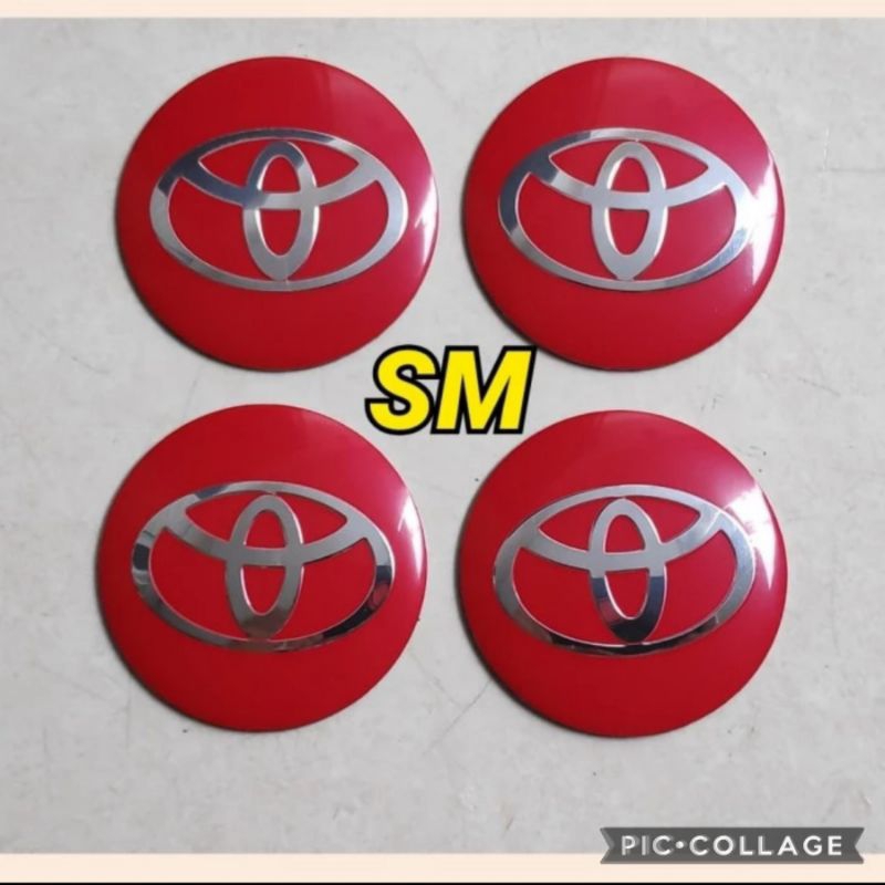 Jual sticker stiker lapisan tutup dop velg mobil logo TOYOTA diameter ...