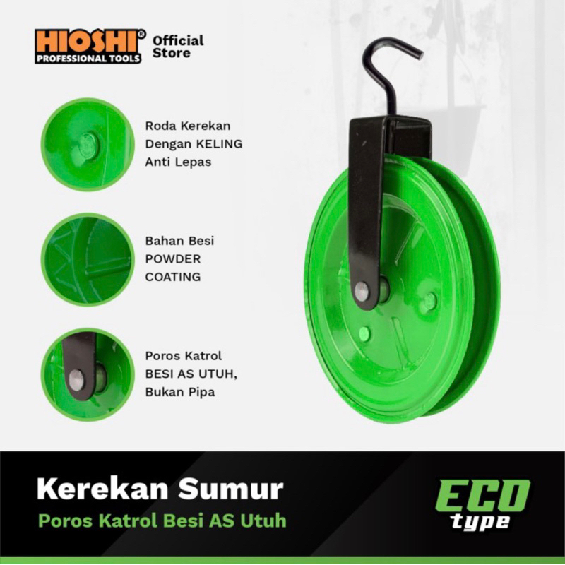 Jual Kerekan Katrol Timba Sumur Besi Manual Hioshi | Shopee Indonesia