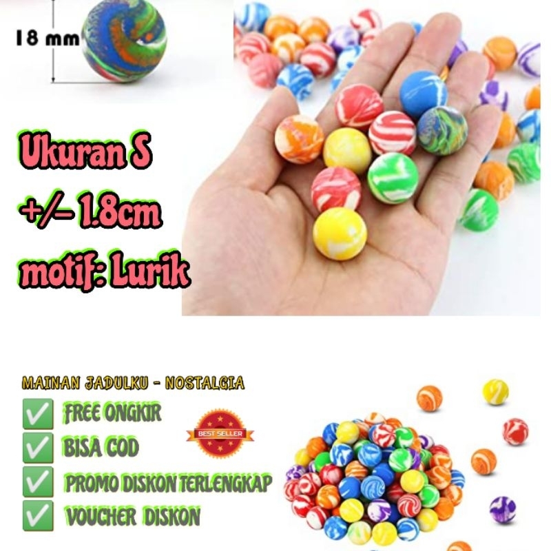Jual 3 bj Mainan Bola karet bouncy ball motif lurik - kecil | Shopee ...