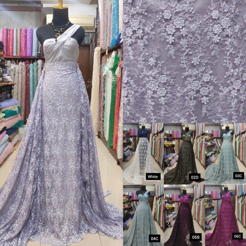 Jual Kain Tile Brokat Bunga Kecil 3D Timbul 4525A Varian | Shopee Indonesia