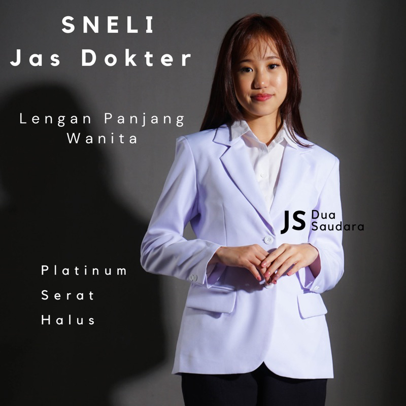 Jual jas dokter wanita sneli DUA SAUDARA lengan panjang merk dua ...