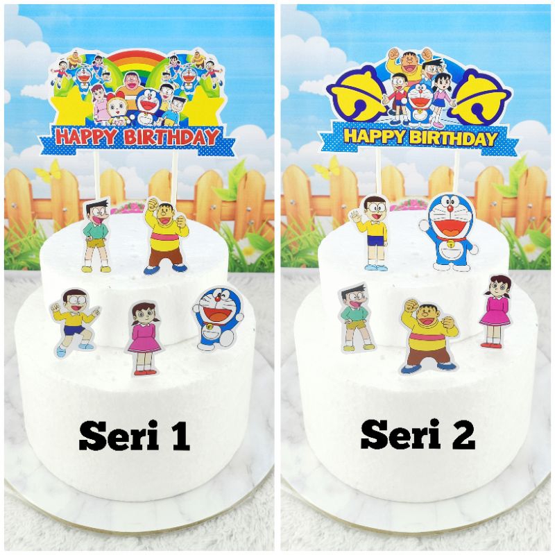 Jual topper cake/seri topper banner/hiasan kue DORAEMON AND FRIENDS ...