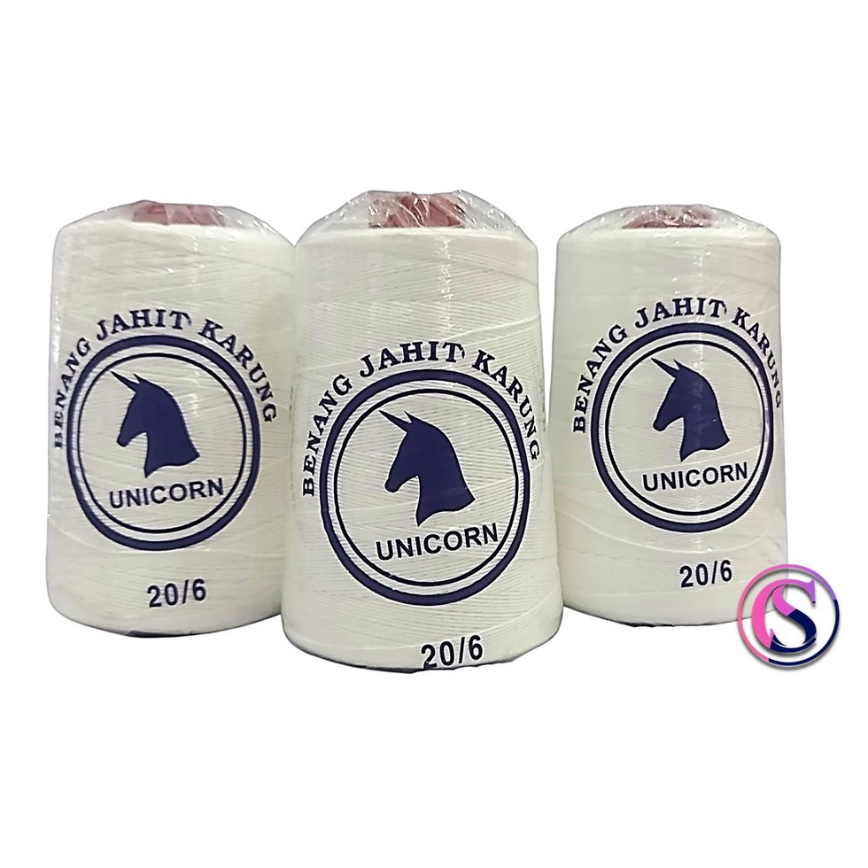 Jual Benang jahit karung unicorn putih 200 gram 20/6 | Shopee Indonesia