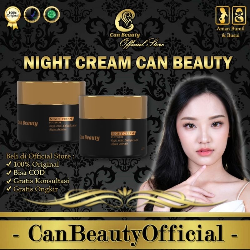Jual [OFFICIAL] NIGHT CREAM ACNE PLATINUM WHITENING CAN BEAUTY OFFICIAL ...