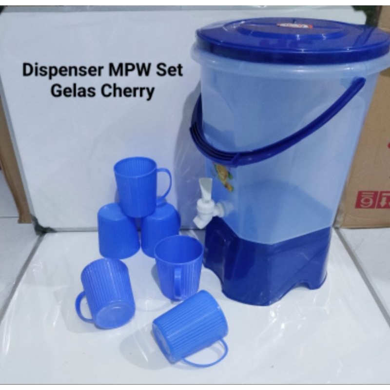 Jual dispenser air plastik mpw set gelas 6pcs | Shopee Indonesia