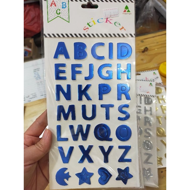 Jual STICKER STIKER ABC BALON FOIL TIMBUL/STICKER ALPHABET TIMBUL ...