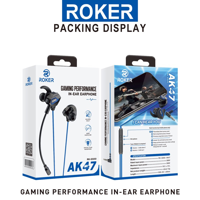 Jual Earphone ORIGINAL ROKER AK47 RK-G500 / M4 RK-G910 / GROZA RK-G900 ...