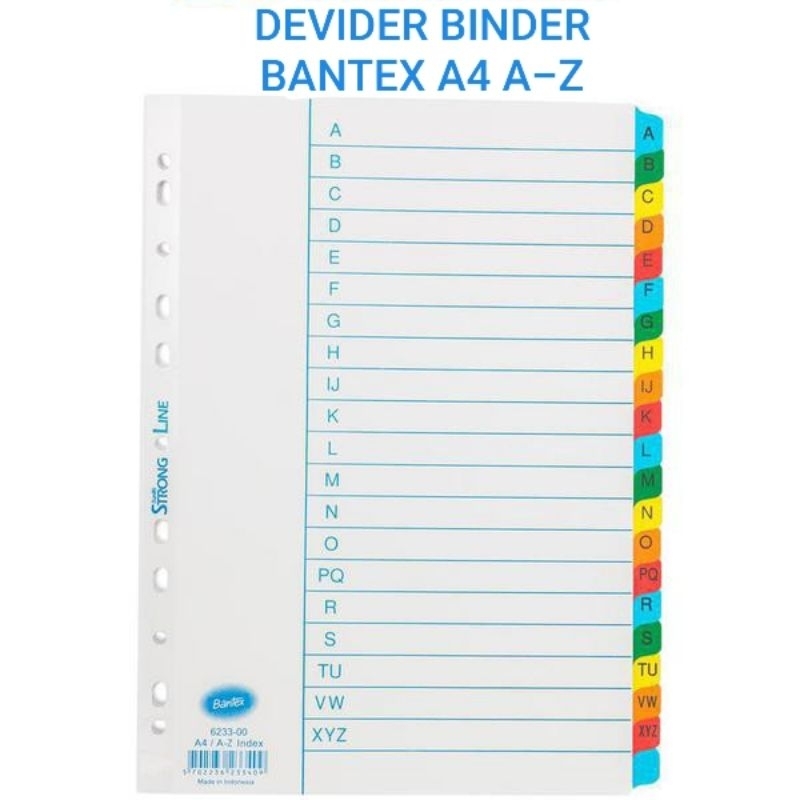 Jual Divider File Pembatas Ordner Binder, Index Abjad A- Z Ukuran A4 ...
