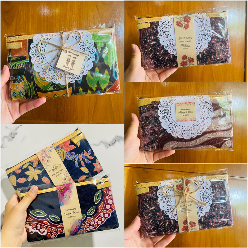 Jual Paket 50 Pcs Souvenir pouch pernikahan batik dompet tempat pensil ...
