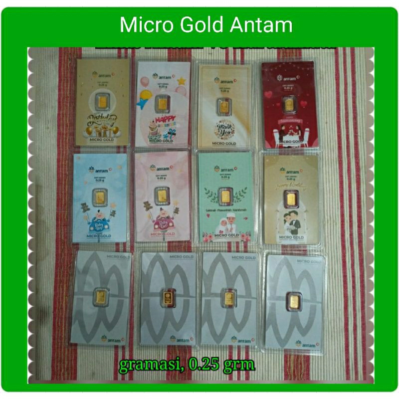 Jual Emas// "Micro Gold Antam" Gramasi 0.25 grm/ Emas 24 karat | Shopee ...