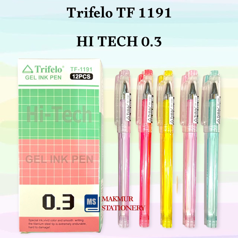 Jual Pulpen / Ballpoint / Pen Gell Trifelo Hi Tech 0.3 TF 1191 (12 Pcs ...