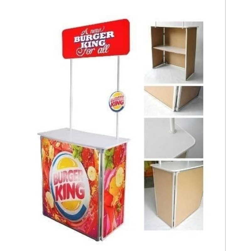 Jual MEJA JUALAN - MEJA PROMOSI - BOOTH KAYU - TERMASUK STIKER CETAK ...