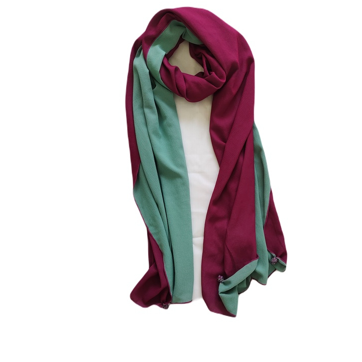 Jual Syal Wanita Scarf Leher Bolak Balik Pasmina Panjang Crepe Pink ...