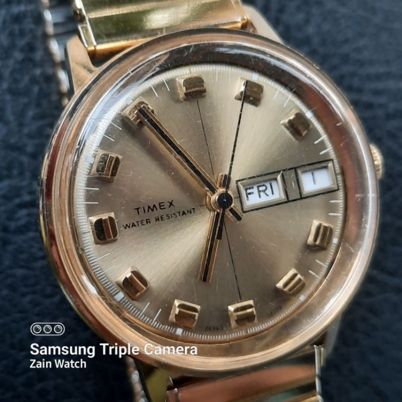Jual Jam Tangan Vintage Timex manual winding cassing Gold micron ...