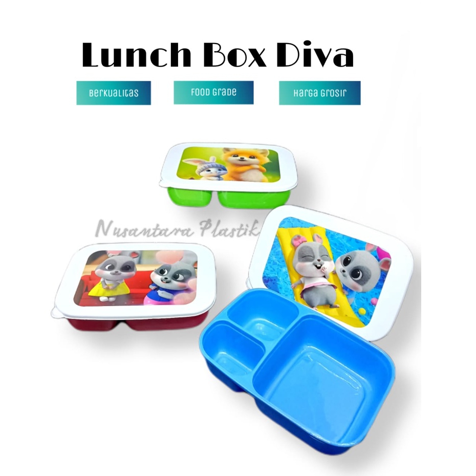Jual Lunch Box Kotak Makan Tempat Bekal Diva Sekat 3 | Souvenir Ultah acara lainnya | Shopee ...