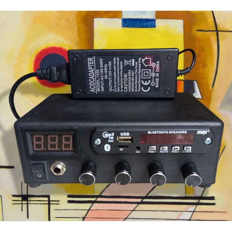 Jual amplifier bluetooth 12v -24v lengkap dengan adaptor 12v 5 amper ...