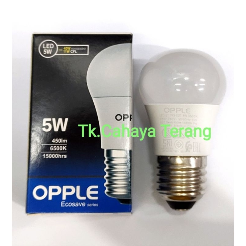 Jual Opple Led Ecosave 5watt putih 6500K 450 lumen | Shopee Indonesia