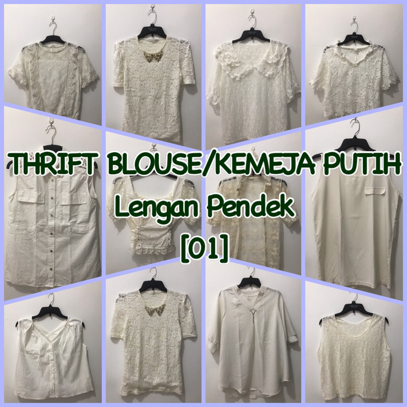 Jual [01] BLOUSE KEMEJA PUTIH LENGAN PENDEK | Shopee Indonesia