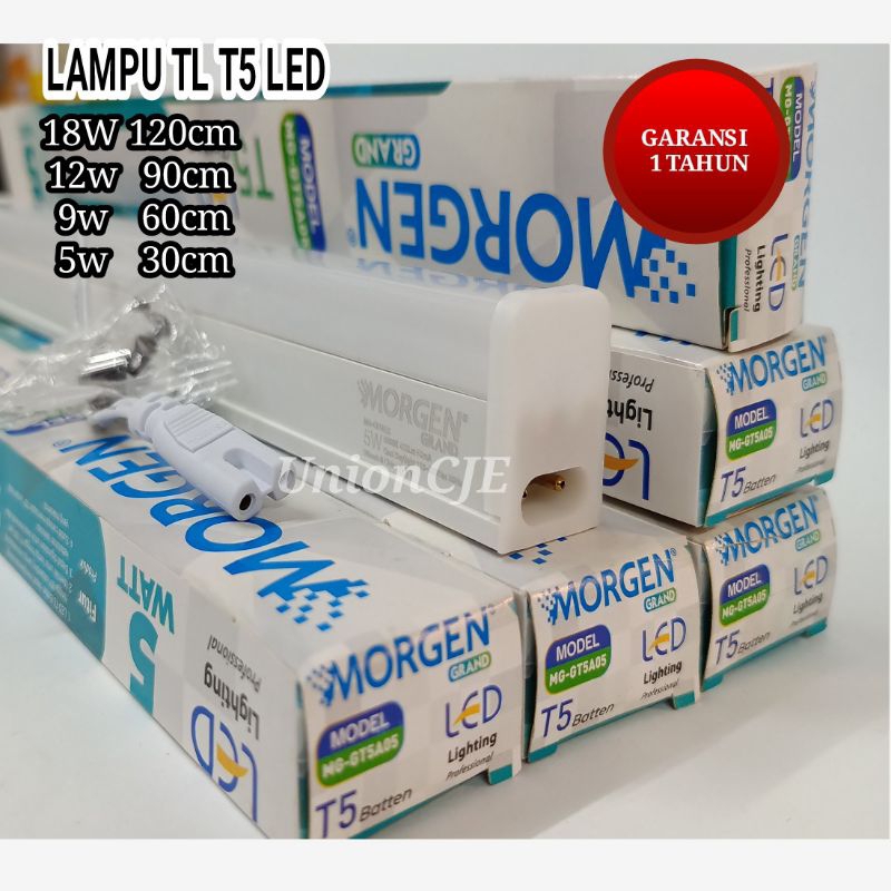 Jual lampu TL T5 LED 18W 18 Watt Set Komplit AC220V MORGEN | Shopee ...