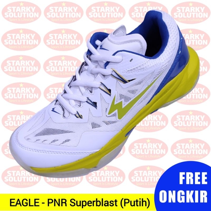Jual Sepatu EAGLE PNR SUPERBLAST Bulutangkis Badminton Original - Putih/Sulfur | Shopee Indonesia