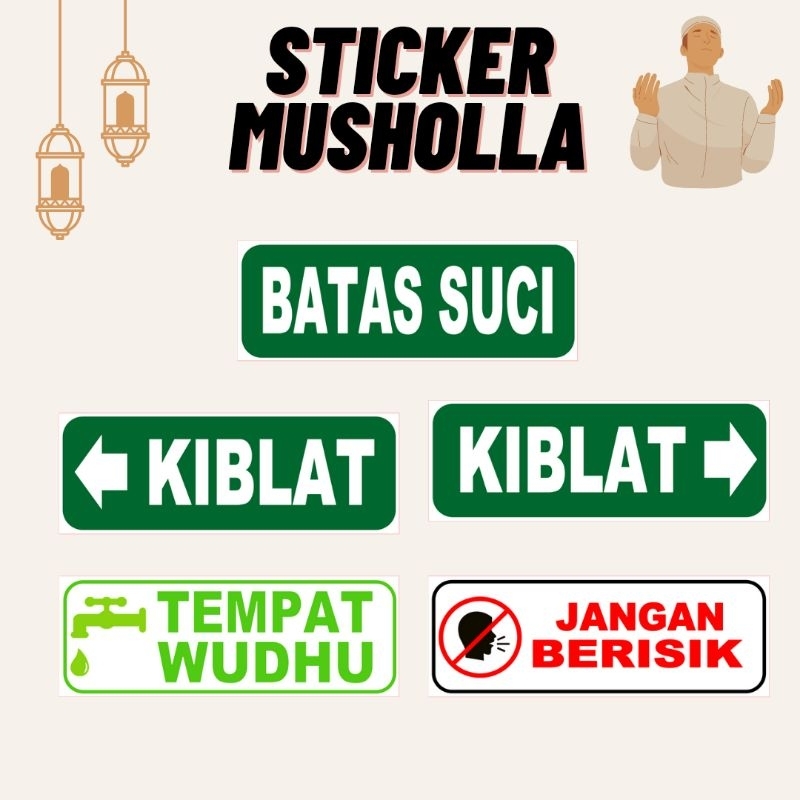 Jual STICKER MUSHOLA/KIBLAT/TEMPAT WUDHU | Shopee Indonesia