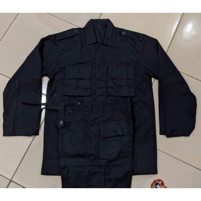 Jual SERAGAM PDL HITAM BAHAN KOTAK KOTAK/RIPSTOK | Shopee Indonesia