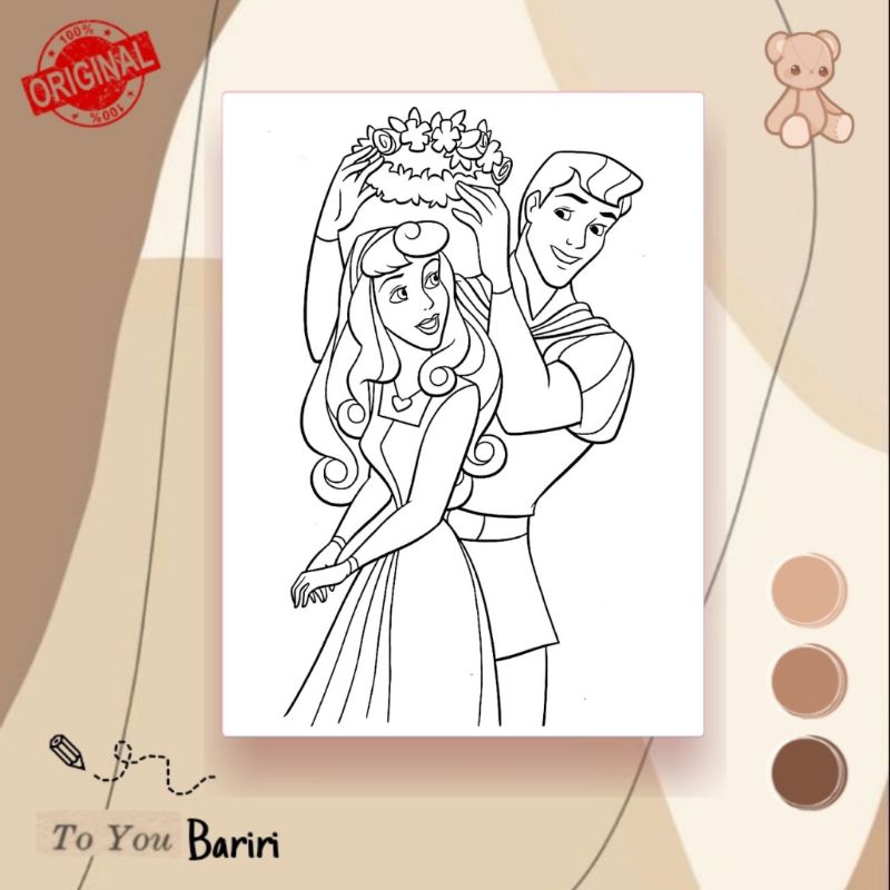 Jual Gambar Sketsa Mewarnai | PRINCESS | Sketsa lukis | Sketsa Sablon ...