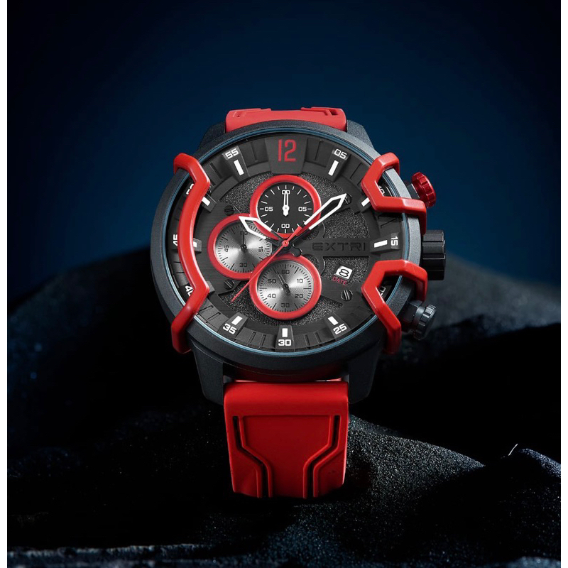 Jual New Arrival Jam Tangan Pria EXTRI x6054 Original Chronograph Water Resistant Include Box ...