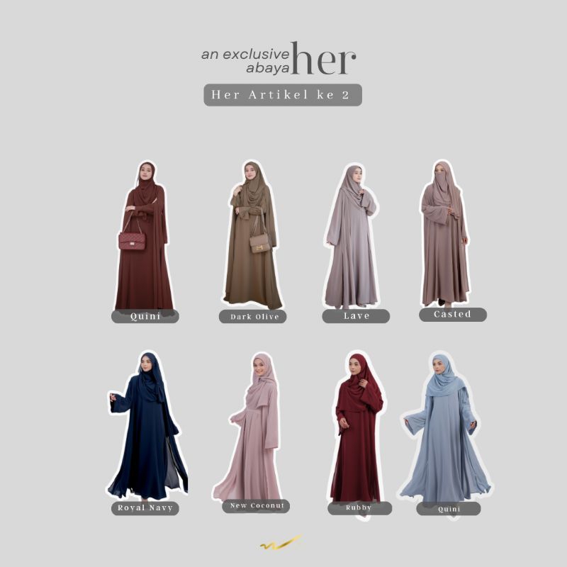 Jual (2) HER ABAYA READY STOCK (Dress full furing + Outer + Belt ...