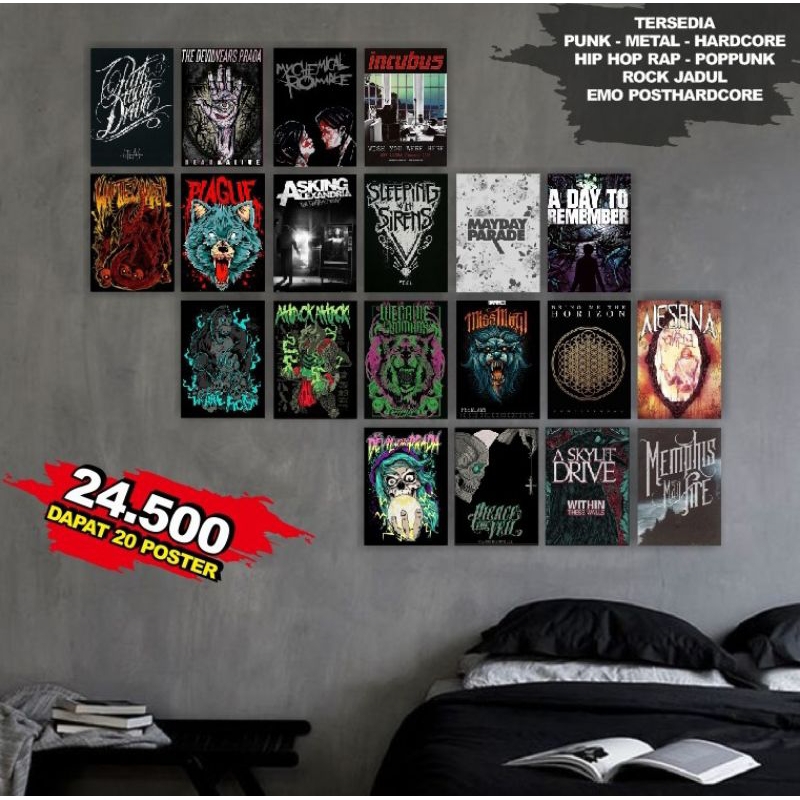 Jual POSTER BAND SERIES PUNK / EMO / ROCK / HARDCORE / HIP HOP RAP ...