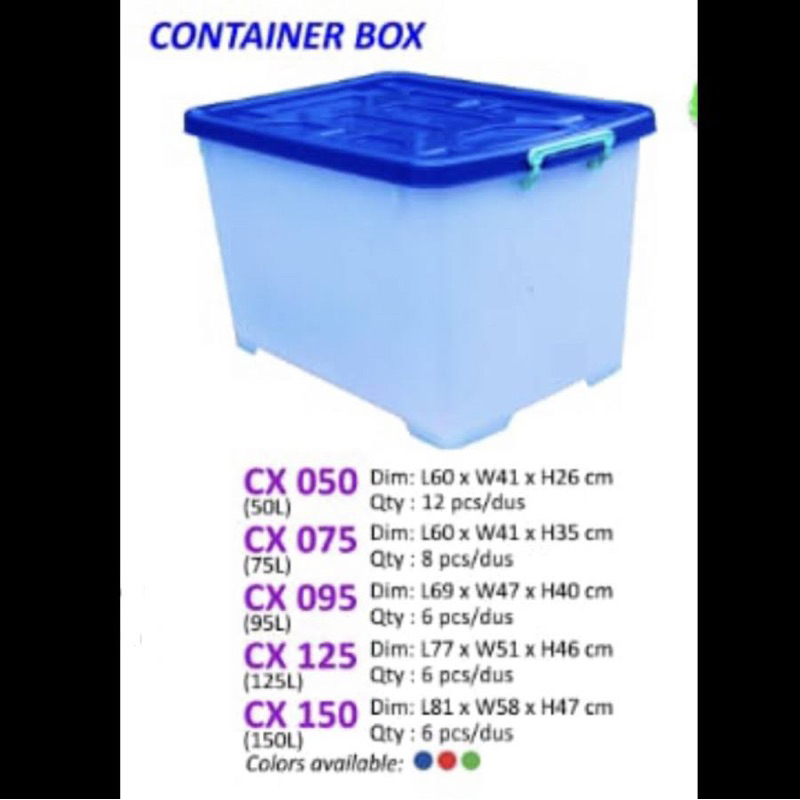 Jual Container Box Phylia CX 50 75 95 125 150 Liter by Instant | Shopee ...