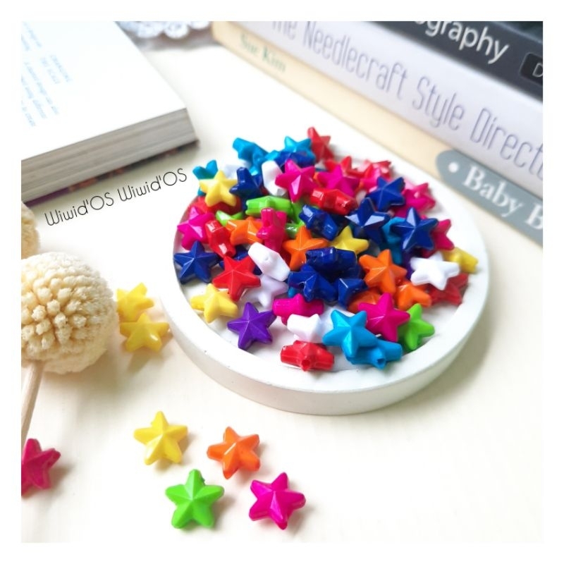 Jual (40 biji ) MANIK PLASTIK BINTANG 9 mm | Shopee Indonesia